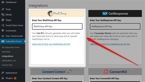 how to integrate mailchimp with subscribe forms premio