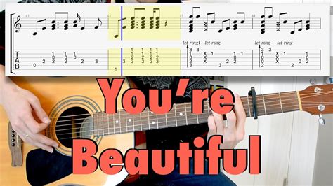 James Blunt Youre Beautiful Fingerstyle Acoustic Cover Tab Youtube