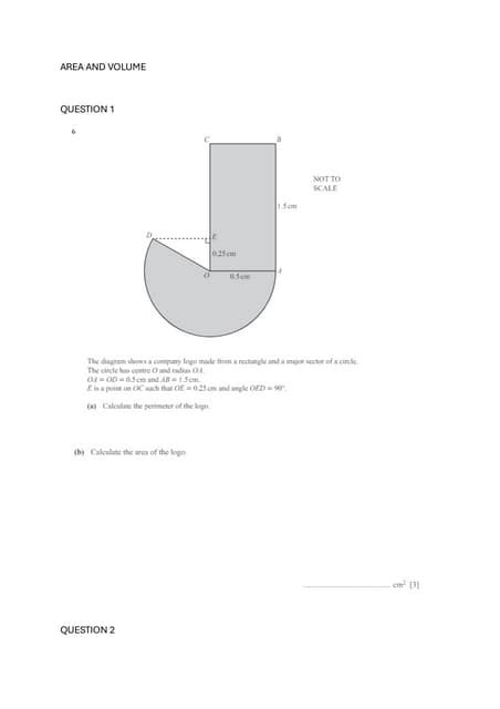 Area And Volume Igcse Mathematics Practice Tasks Pdf Pdf