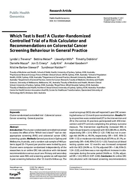 Pdf Which Test Is Best A Cluster Randomized Controlled Trial Of A Risk Calculator And