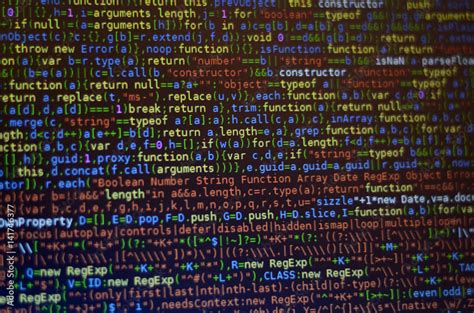 Computer Programming Coding Screen Source Script Of Developer Software At Computing Work Modern