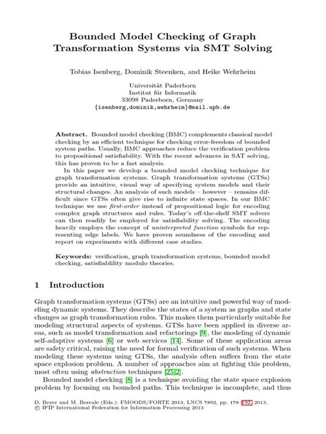Bounded Model Checking Of Graph Transformation Systems Via Smt Solving
