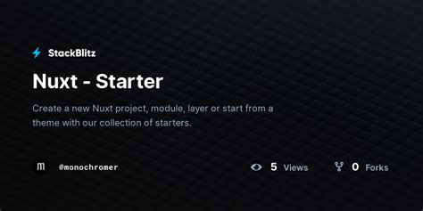 Nuxt Starter Stackblitz
