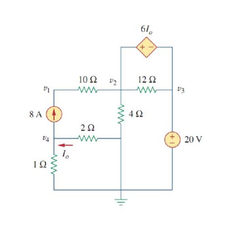 Solved Determine 𝑣1 Through 𝑣4 In The Circuit Bellow Using