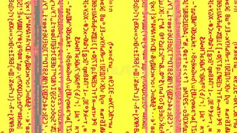Vertical Data Error Digital Glitch Red Text Yellow Stock Video Video