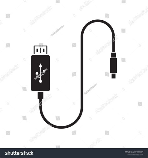 Usb 케이블 아이콘 그림 아이콘 스톡 일러스트 2084869114 Shutterstock