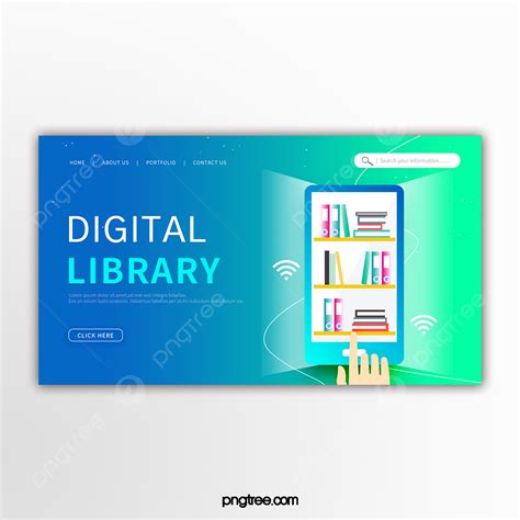 Blue Gradient Technology Digital Library Promotion Banner Template