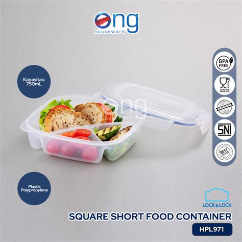 Jual LocknLock Kotak Bekal Tempat Makan Square Short Food PP Container Lock N Lock Ml HPL