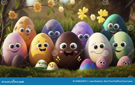 Happy Egg Cartoon Mascot Character Waving For Greeting Ai Generative