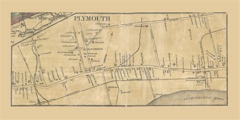 Plymouth Village Township Pennsylvania 1864 Old Town Map Custom Print