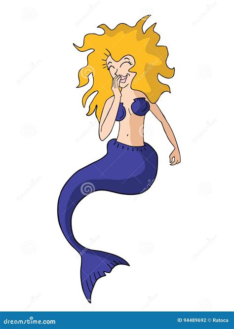 Funny Mermaid Stock Vector Illustration Of Smile Woman 94489692