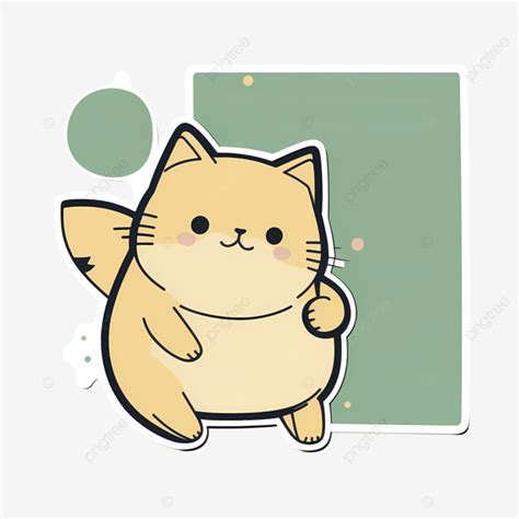 Cartoon Cat Cute Kitten Sticker Kitty Cartoon Cat Cute Kitten Sticker