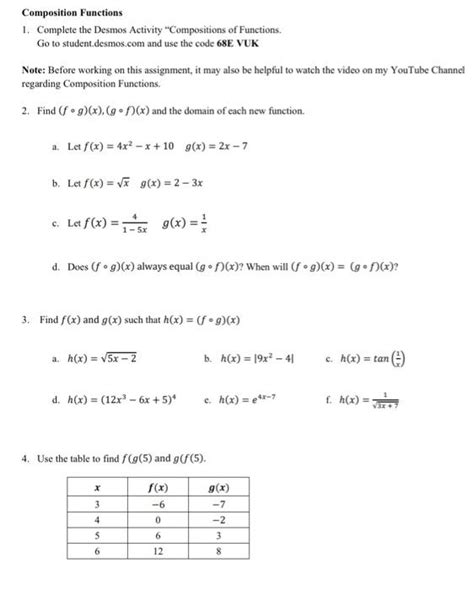 Solved Composition Functions Complete The Desmos Activity Chegg