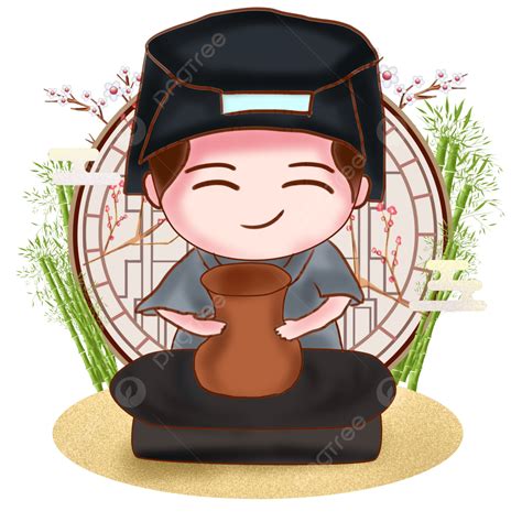 中國傳統文化卡通手繪元素 陶瓷 武術 戲曲素材圖案，psd和png圖片免費下載