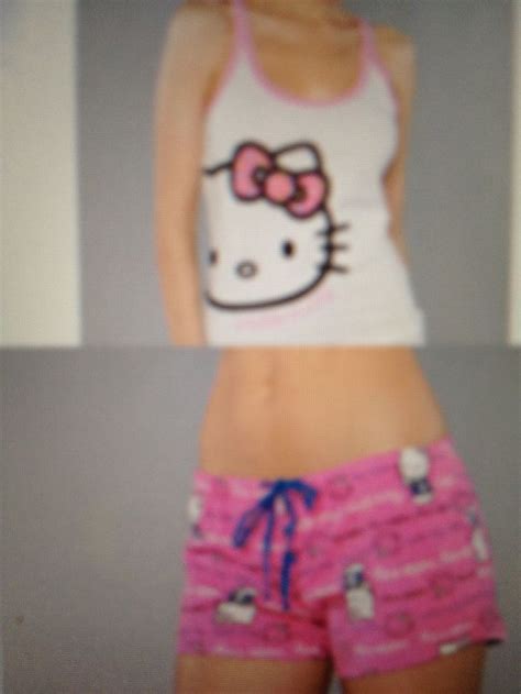 Pin By Justina Beckett On Hello Kitty Pajama Set Hello Kitty Tops
