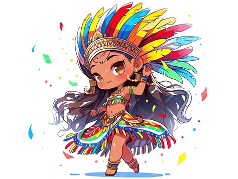 Premium Ai Image Chibi Style Traditional Brazilian Girl Dancer