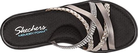 Skechers Cali Rumblers Social Butterfly Wedge Sandal In Pewter Black