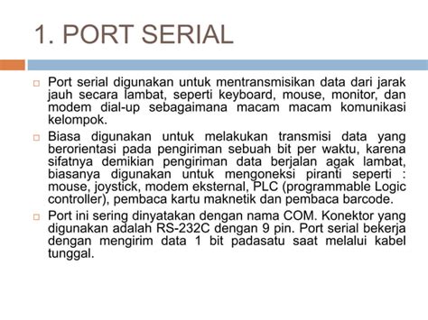 Pengertian Dan Fungsi Port