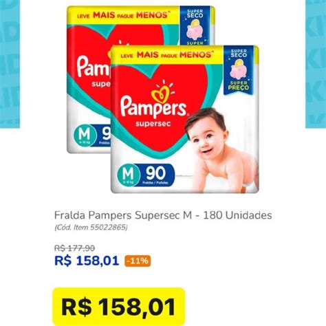 Fralda Pampers Supersec M 180 Unidades Em Promoção No Mamãe Pechincha