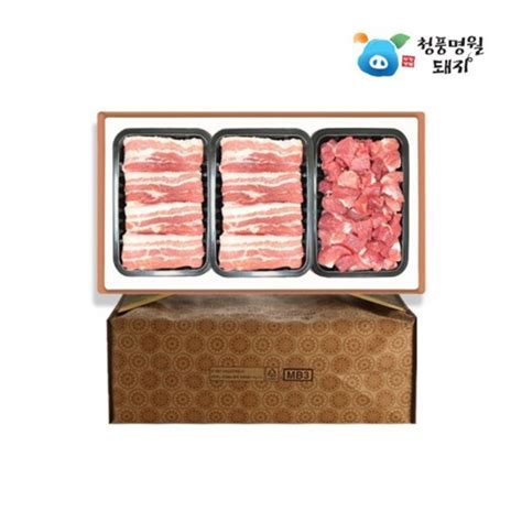 Qoo10 청풍명월 청돈 3호 한돈 선물세트 삼겹삼겹전지 각500g 무항생제생두꺼운설명절추석 Food