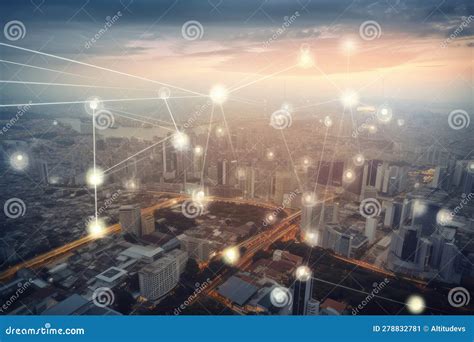 Network Of Iot Sensors Measuring Air Quality And Temperature Sending