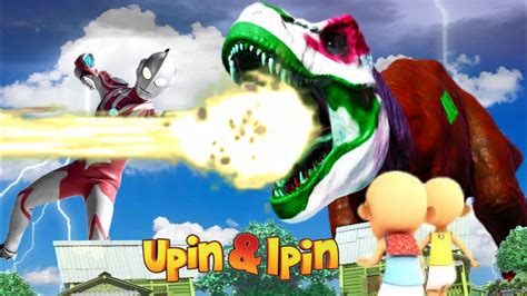 Upin Ipin Takut Ada Tirex Dinosaurus Badut Merah Super Ultraman Ribut