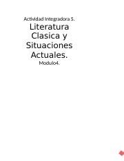Literatura Clasica Y Situaciones Actuales Integradora 5 Modulo4 Semana