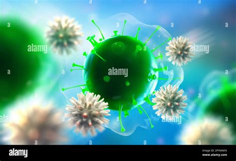 Immune System Fights Viral Infections In Body 3d Illustration Of White