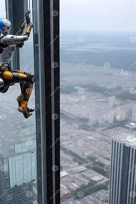 Robot On The Edge A Daring Feat Of Free Climbing On A Glass Tower