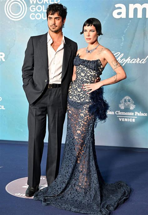 Halsey Debuts Navy Lace At Amfar Gala Venice 2025 • Celebmafia
