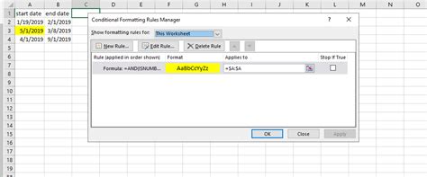 Excel Conditional Date Formatting Based On Adjacent Cells Stack