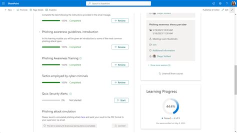 Learning Progress On The Training Home Page Help Center
