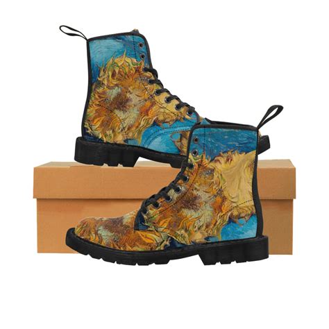 Sunflowers By Vincent Van Gogh Womens Canvas Bootsaesthetic Womens