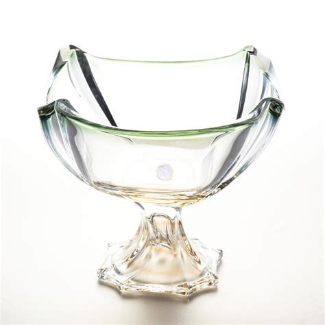 Купить фруктовница на ножке зеленая Bohemia Gold Coloseum 25 см цена 9 219 р фото — в интернет