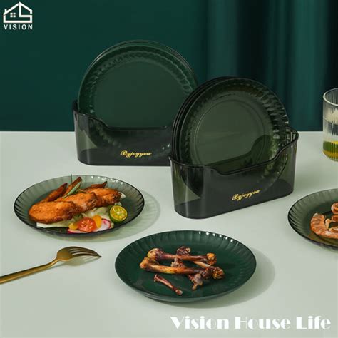 Vision 6pcs Nordic Style Bone Spitting Dish Set With Rack Dinner Spit