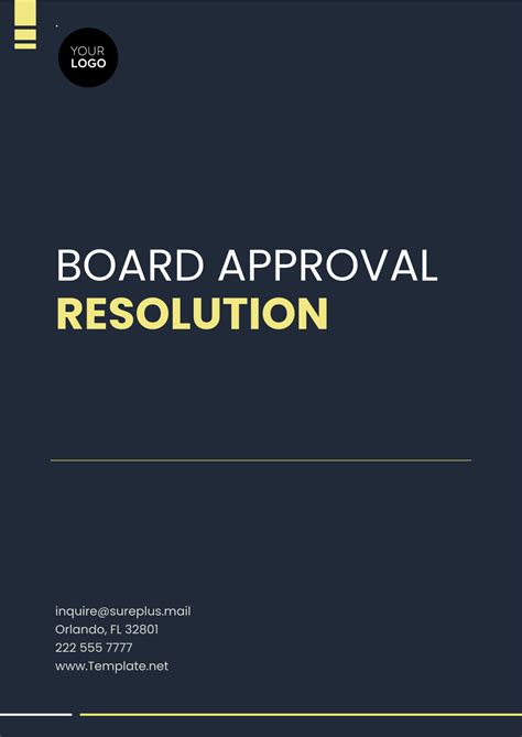 Free Board Approval Resolution Template To Edit Online