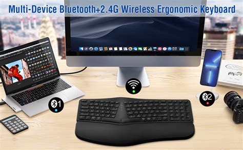 Edjo Ergonomic Wireless Keyboard Rechargeable Bluetooth 2 4g Wireless Keyboard With
