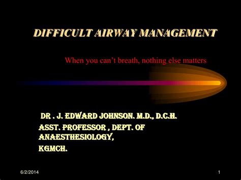 Ppt Difficult Airway Management Powerpoint Presentation Free