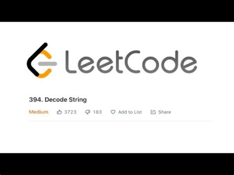 Leetcode Python 394 Decode String YouTube
