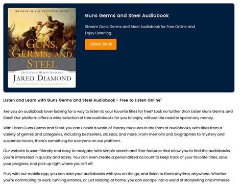 Guns Germs And Steel Audiobook Free Full Version Android By Stasya