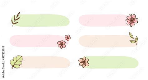 Aesthetic Boho Floral Frame Collection Cute Pastel Border For Card