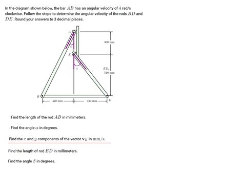 Solved In The Diagram Shown Below The Bar AB Has An Angular Chegg