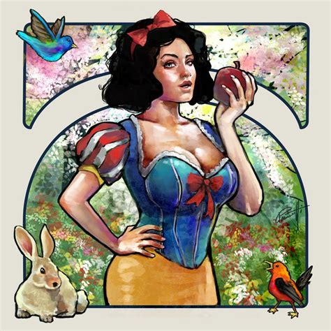Snow White Illustration Spring By Le0arts On Deviantart Snow White