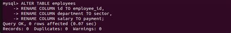 How To Rename A Column In MySQL ALTER TABLE Command