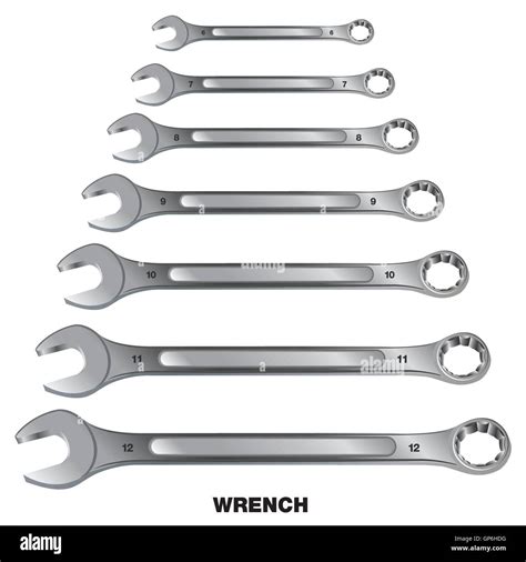 Tool Hand Vector Repair Wrench Illustration Isolated Background