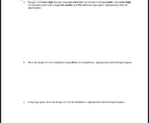 Solved A Design A 3x8 Active High Decoder Using One