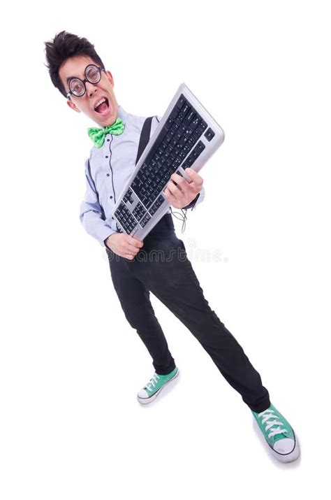 Computer Geek Nerd Stock Image Image Of Humor Cute