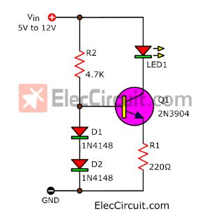 Constant Current Circuit Using Transistors ElecCircuit