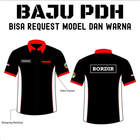 Jual Baju Kemeja Custom Bordir Seragam Pdlpdh Pdh Osis Dll Shopee