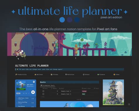 Pixel Art Life Planner Notion Template Wethenotion